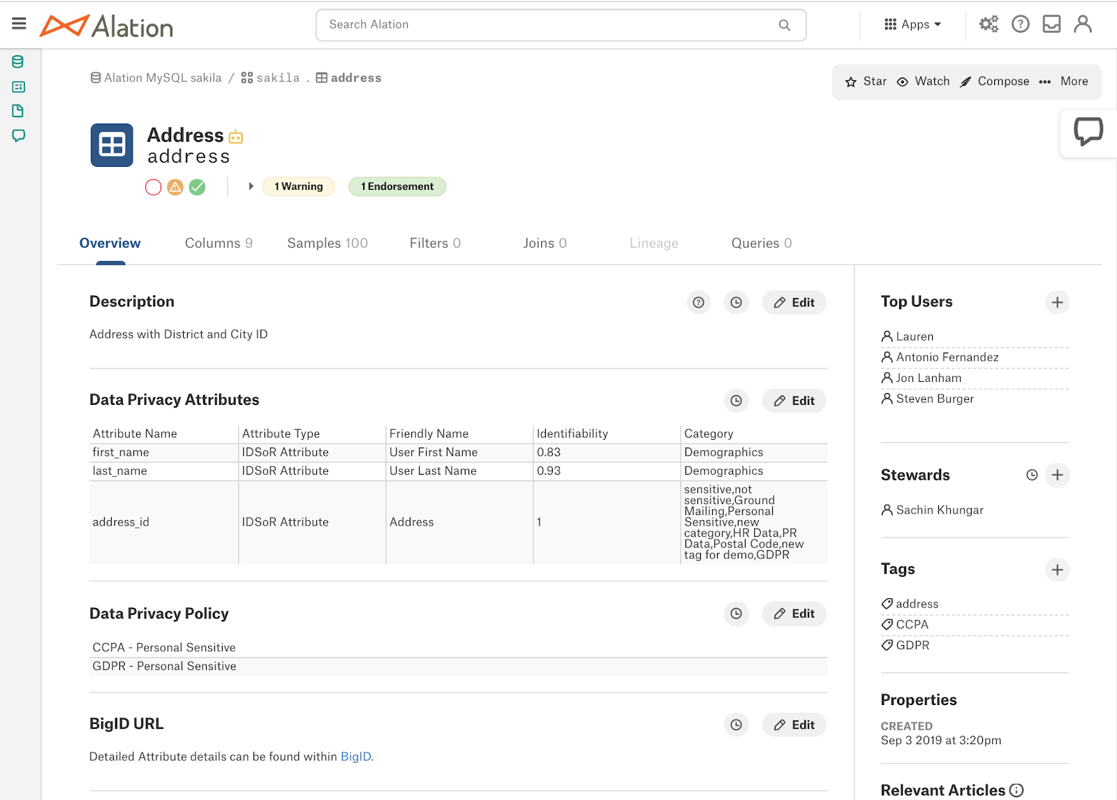 Alation + BigID | BigID