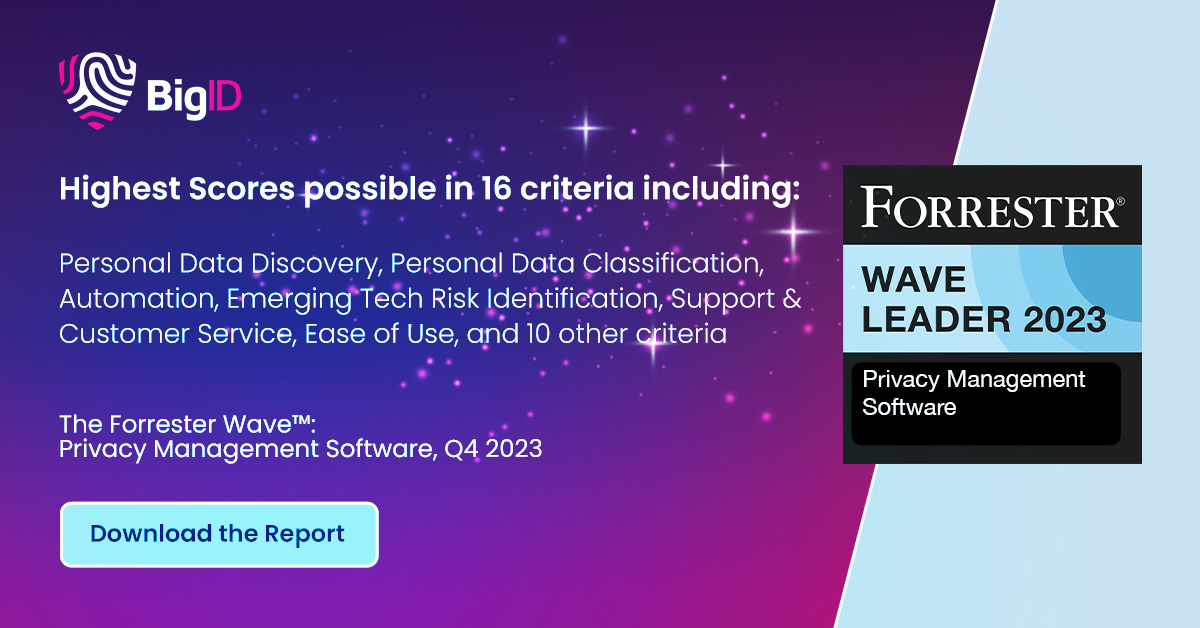 BigID named a Leader in The Forrester Wave™: Privacy Management Software, Q4 2023 | BigID