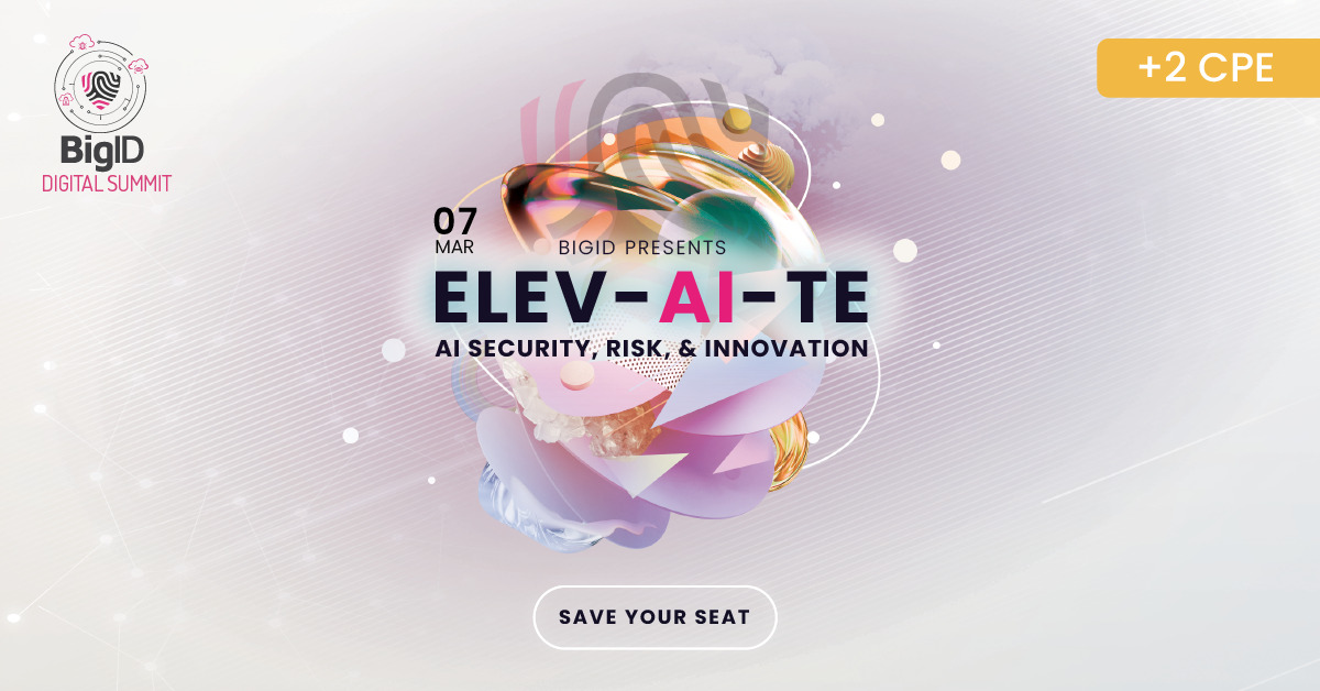Don’t Miss ELEV-AI-TE Digital Summit | BigID