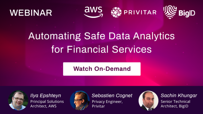 Automating Safe Data Analytics for Financial Services | BigID