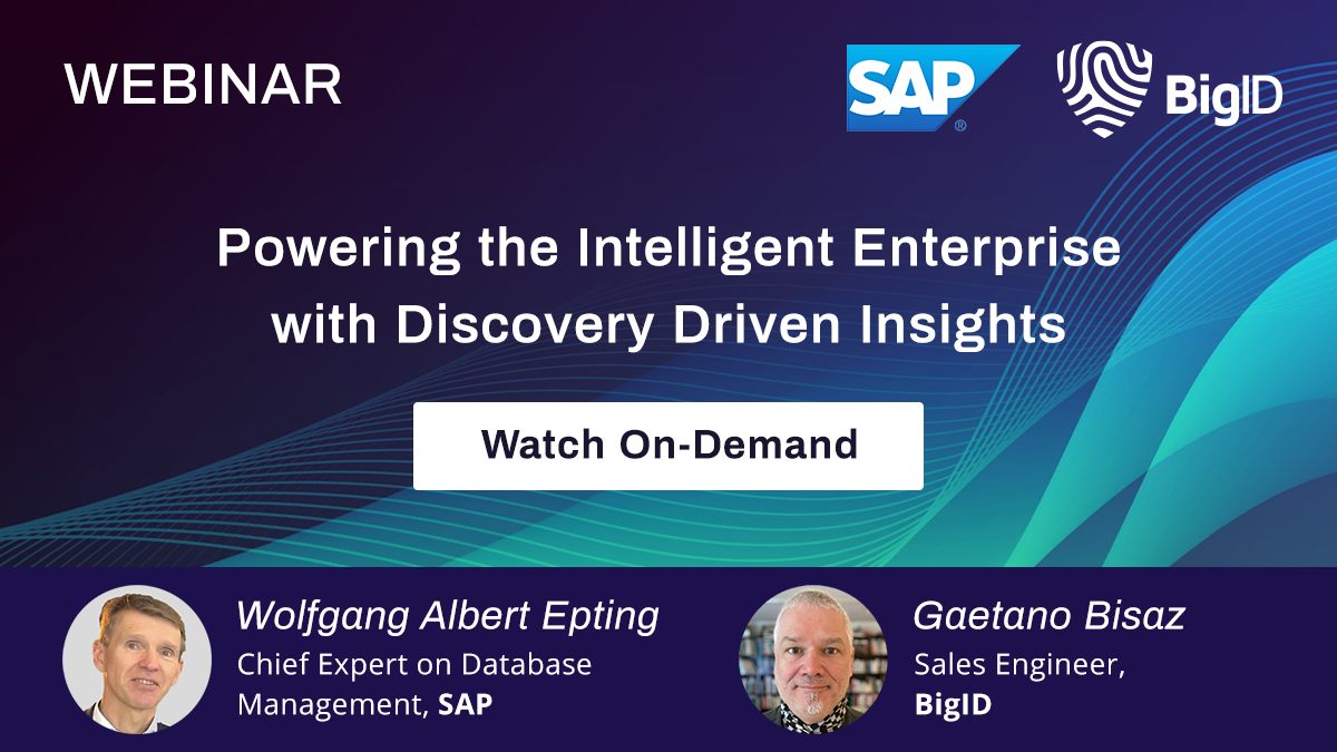 Powering the Intelligent Enterprise with Discovery Driven Insights eine Zusammenarbeit von BigID ...