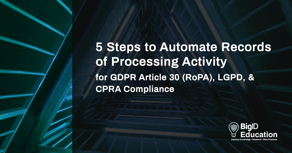 5 Steps to Automate GDPR Article 30 & CPRA Compliance | BigID